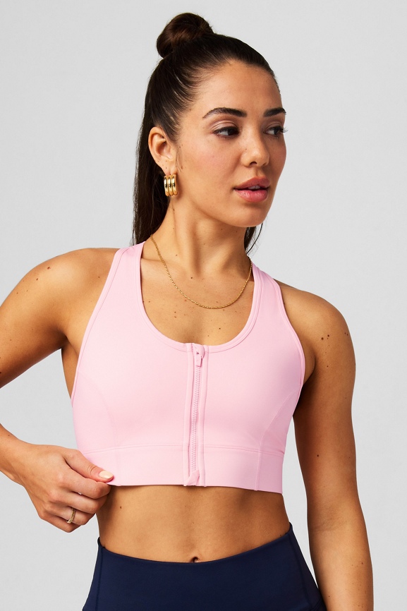 On-The-Go Front Zip Medium Impact Sports Bra - Fabletics Canada