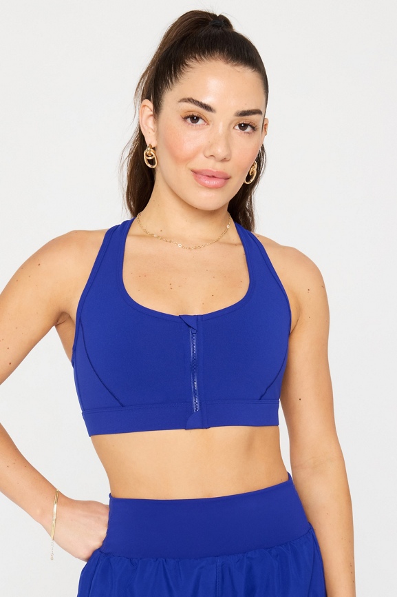 Essential Front Zip Medium Impact Sports Bra - Fabletics