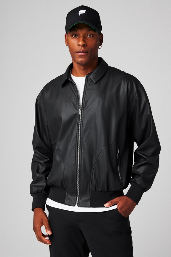The Vegan Leather Bomber Jacket - Fabletics