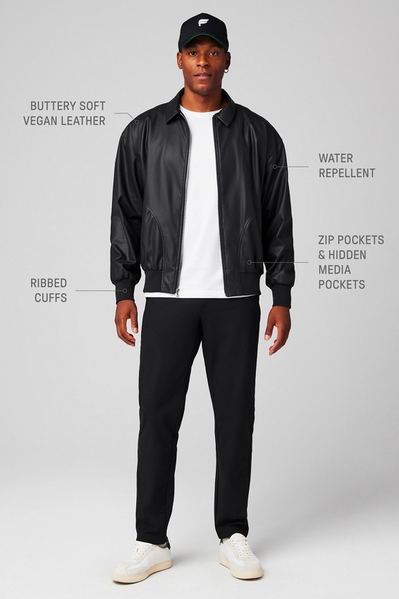 The Vegan Leather Bomber Jacket - Fabletics