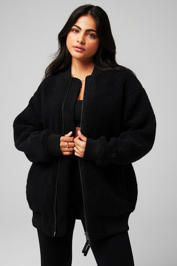 Teddy Oversized Bomber Jacket Fabletics