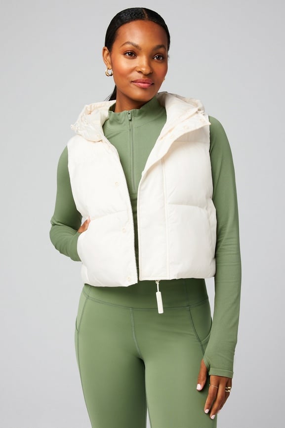 Essential Cropped Hooded Puffer Vest - Fabletics Canada