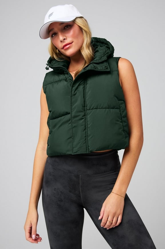 Essential Cropped Hooded Puffer Vest - Fabletics