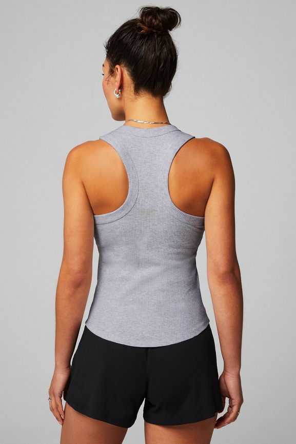 High Neck Rib Built-In Bra Tank - Fabletics